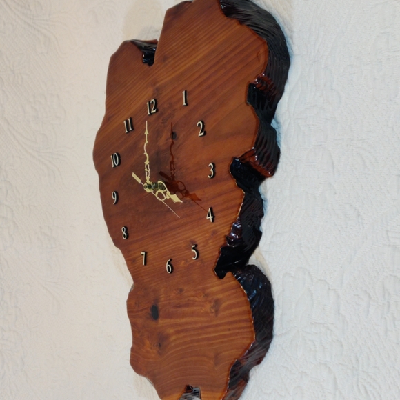 Wall Decor | Vintage Handcrafted Redwood Burl Wood Clock | Poshmark